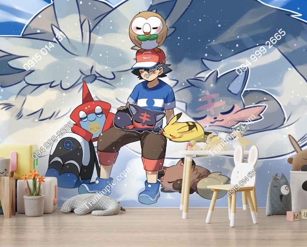 TOP 50+ Tranh dán tường Pokemon Pikachu 3D Đẹp Nhất